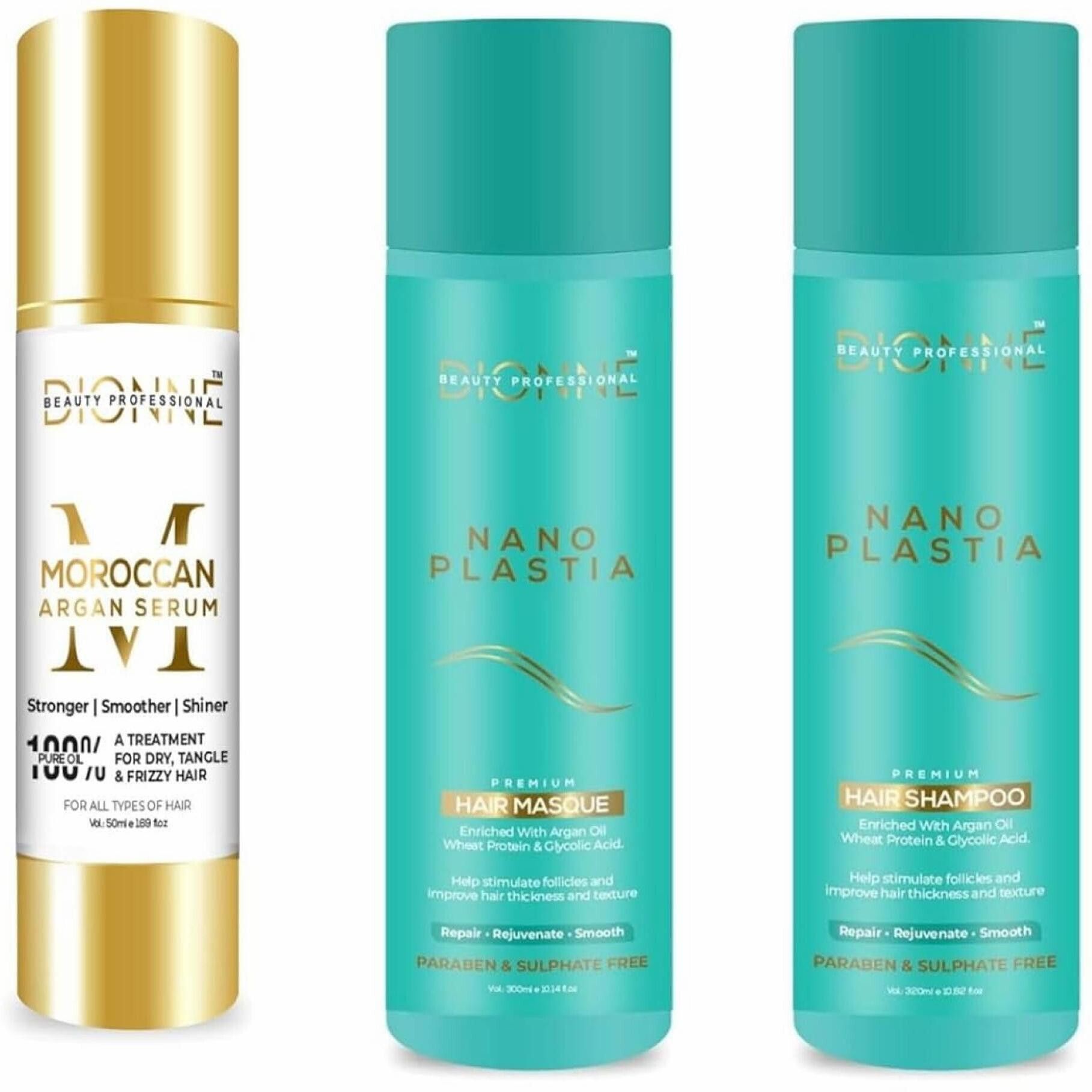 Dionne Beauty Professional Nano Plastia Hair Shampoo & Masque & Serum ...